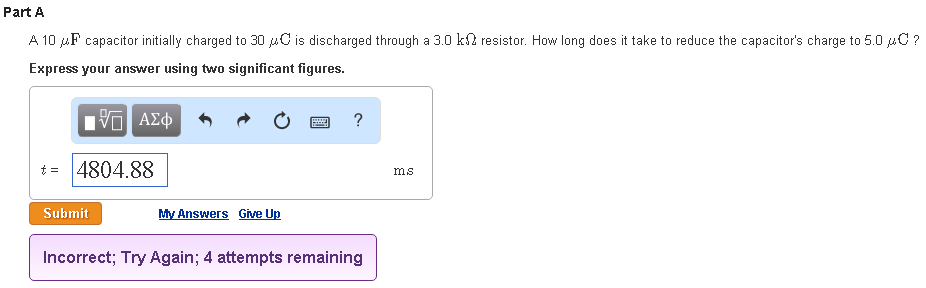 Solved A 10 capacitor initially charged to 30 meu Cis | Chegg.com
