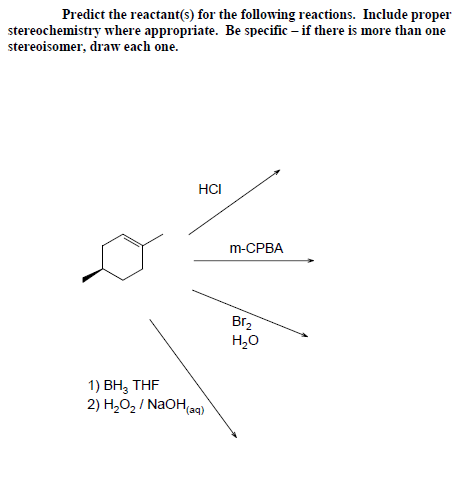 Solved Predict the reactant(s) for the following reactions. | Chegg.com