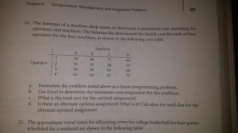 Chapter 6 Transportation Transshipment. and | Chegg.com