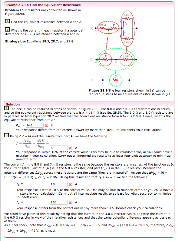 Solved Example 28.4 Find the Equivalent Resistance Problem | Chegg.com