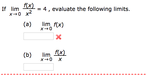 Solved Lim X 0 F X X 2 4 Evaluate The Following