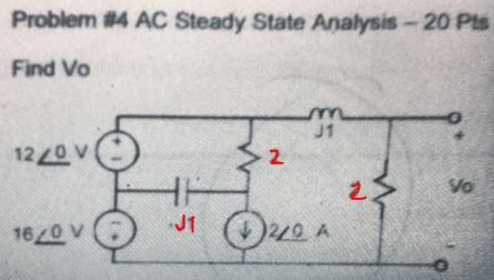 Solved AC steady state analysis Find V_o | Chegg.com