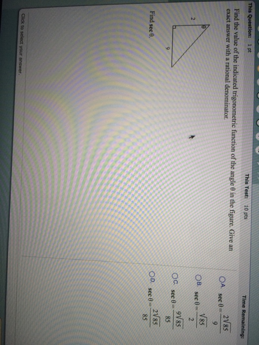 Solved Find The Value Of The Indicated Trigonometric