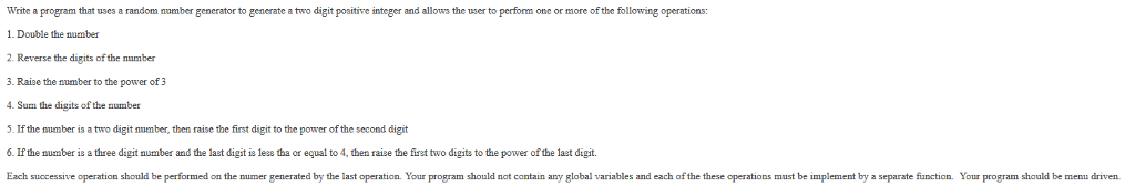 Solved Write A Program That Uses A Random Number Generator