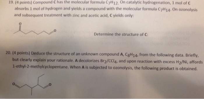 Solved Compound C has the molecular formula C_7H_12. On | Chegg.com
