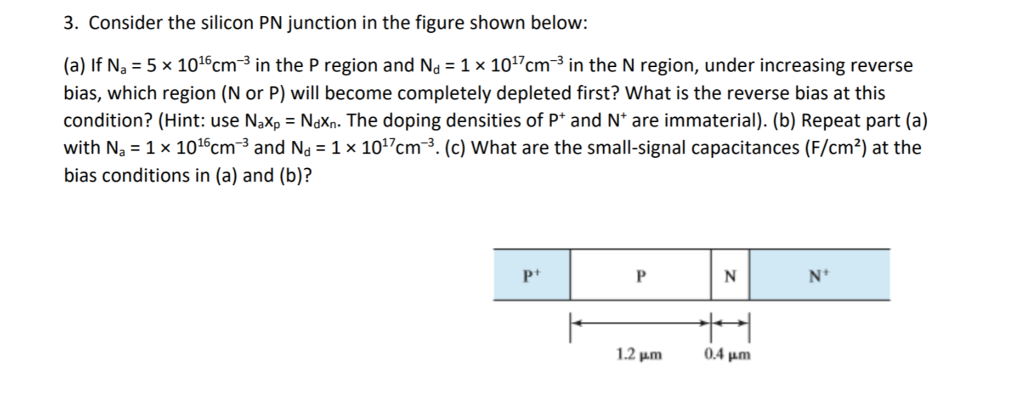 Solved . Consider the silicon PN junction in the figure | Chegg.com
