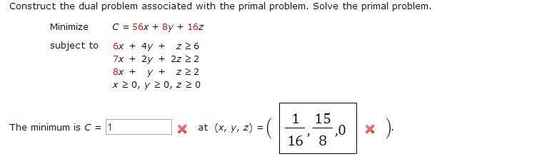 Solved Construct the dual problem associated with the primal | Chegg.com