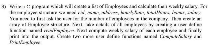 Solved Write a C program which will create a list of | Chegg.com