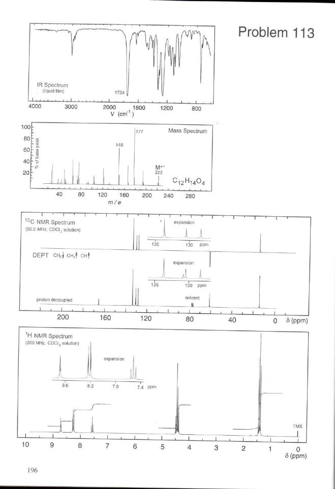 Solved Problem 113: Determine the overal molecule (C12H14O4) | Chegg.com