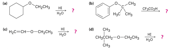 Solved CF3CO2H H20 H3C CH HI (d) CH3 (c) H2CzCH-O-CH2CH3 HI | Chegg.com