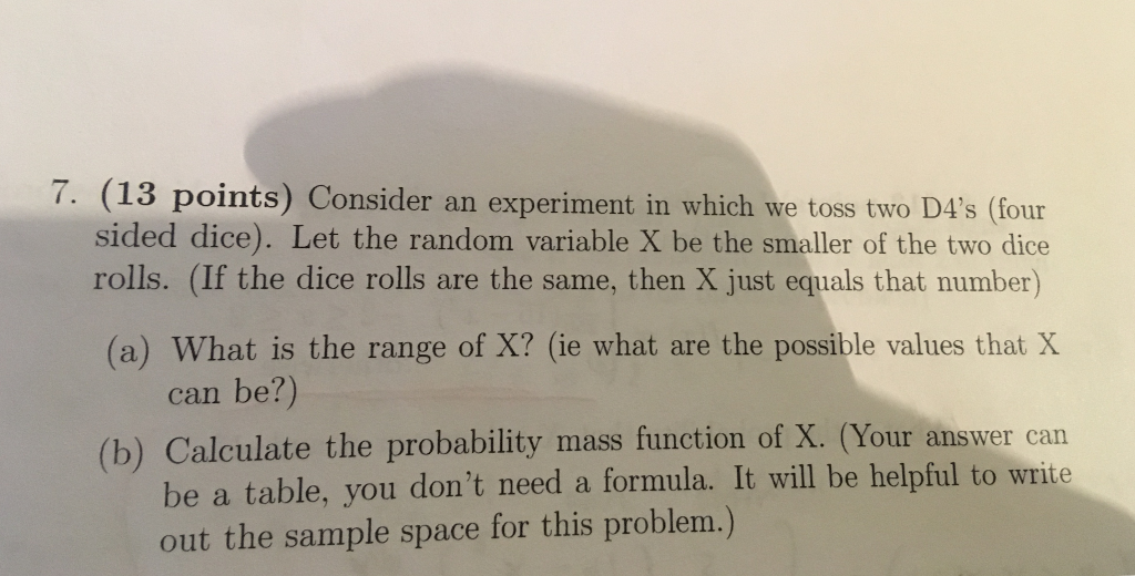 Solved 7. (13 points) Consider an experiment in which we | Chegg.com Solved 7. (13 points) Consider an experiment in which we | Chegg.com