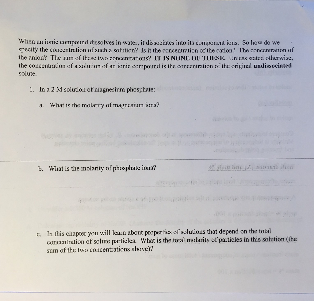 Solved When an ionic compound dissolves in water, it | Chegg.com