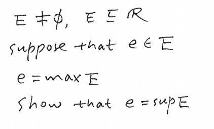 Solved Suppose that e E e = maxE Show that e = supE | Chegg.com
