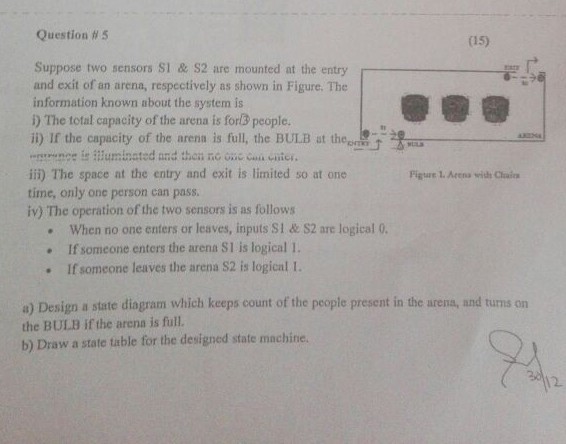 Question # 5 (15) Suppose two sensors Sl & S2 are | Chegg.com