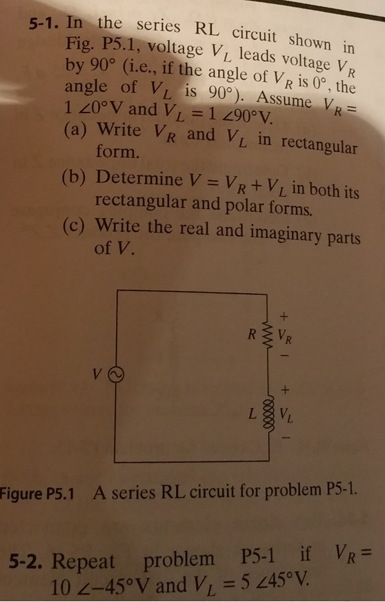 Solved In the series RL circuit shown in ' Fig- P5-1' | Chegg.com
