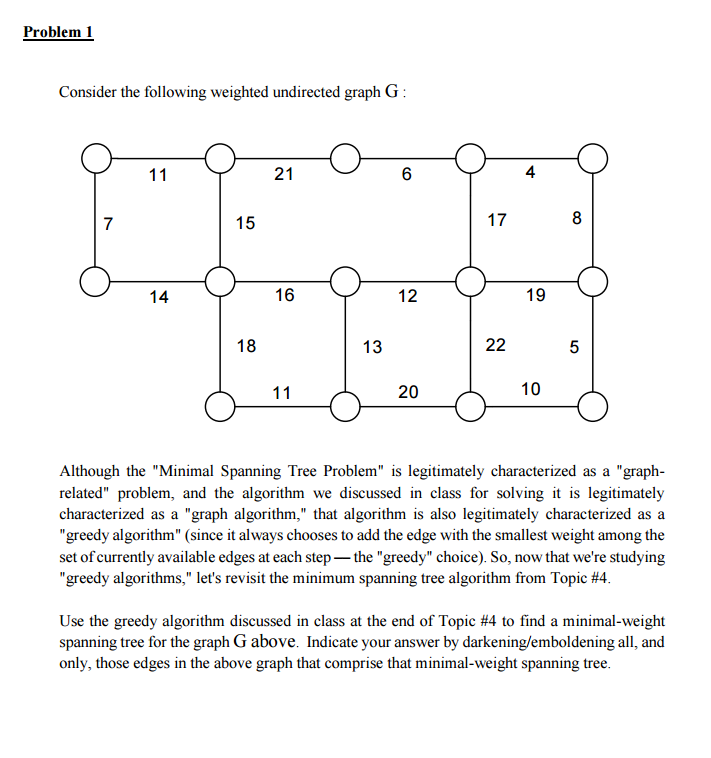 Solved Consider the following weighted undirected graph G: | Chegg.com Solved Consider the following weighted undirected graph G: | Chegg.com