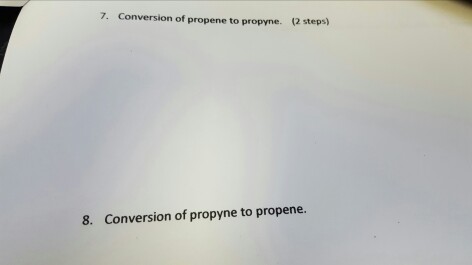 Solved Conversion of propene to propyne. Conversion of | Chegg.com