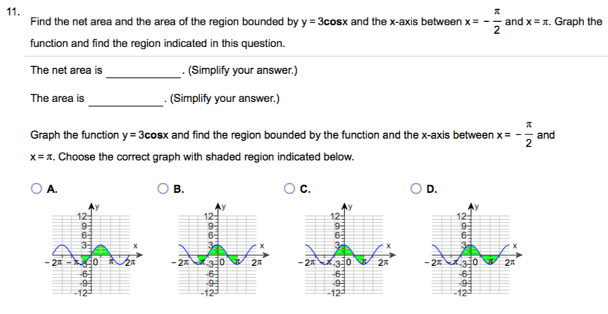 Solved Find The Net Area And The Area Of The Region Bounded