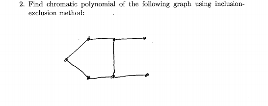 Solved 2. Find chromatic polynomial of the following graph | Chegg.com