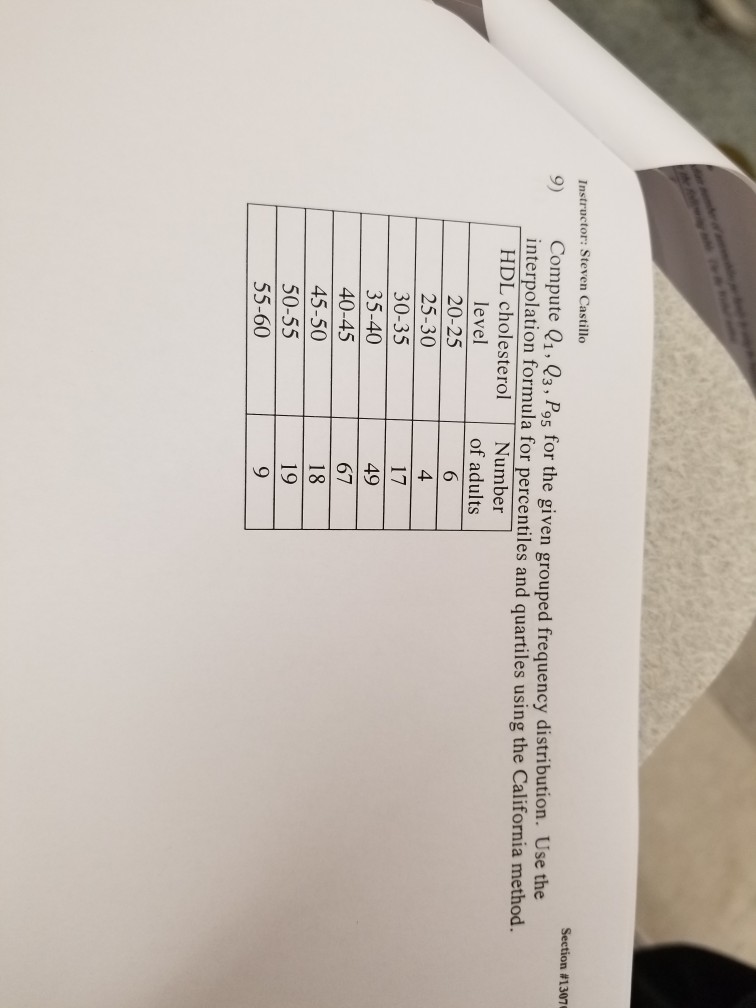 Solved Instructor: Steven Castillo Section #13071 9) Compute | Chegg.com
