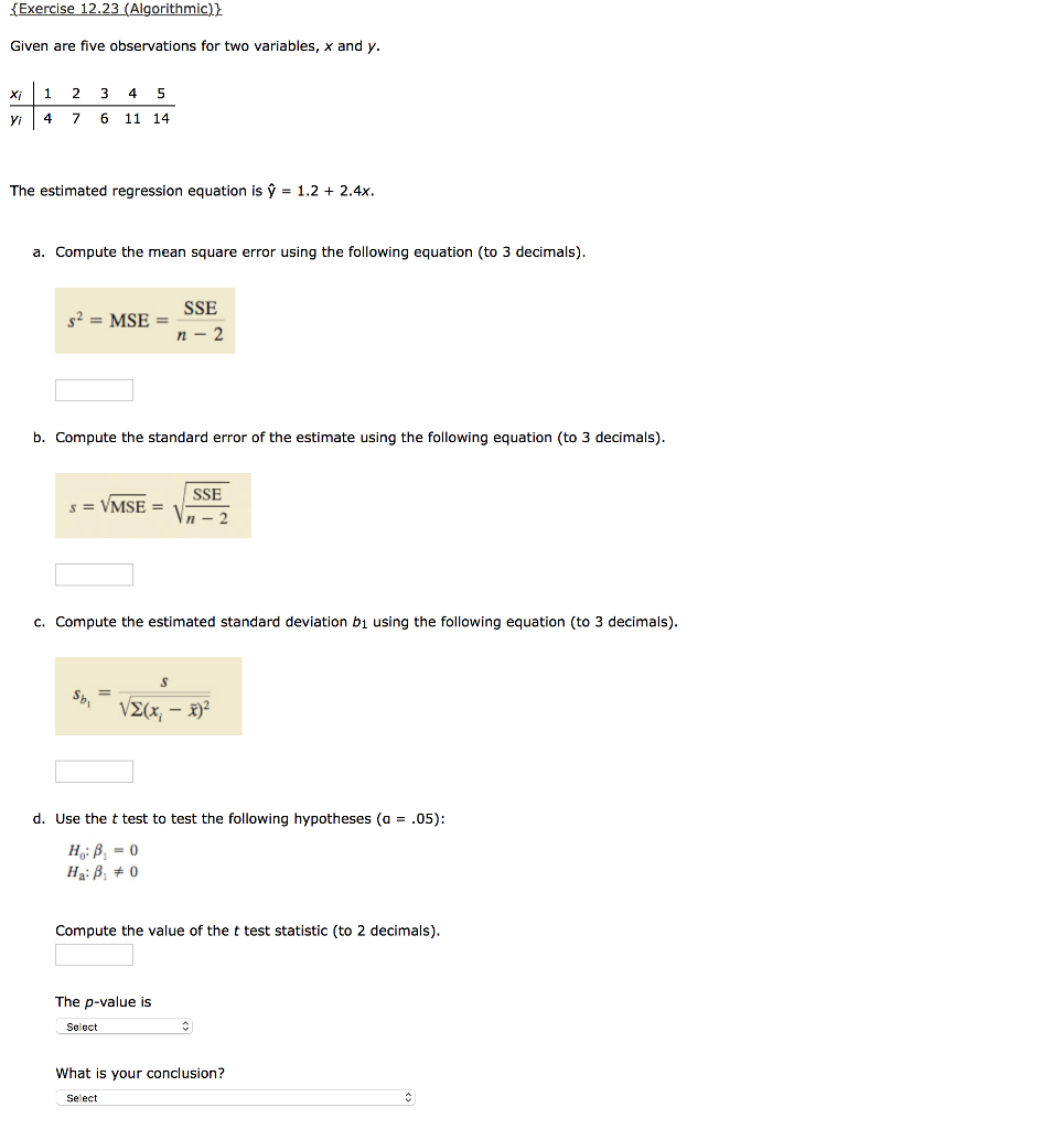 Solved Exercise 12.23 (Algorithmic)) Given are five | Chegg.com