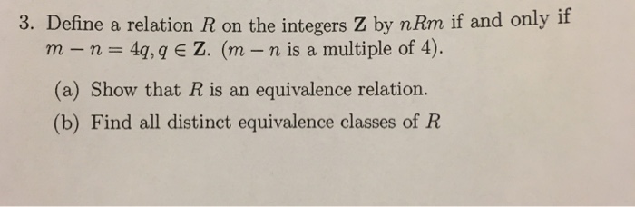 Solved Define a relation R on the integers Z by nRm if and | Chegg.com