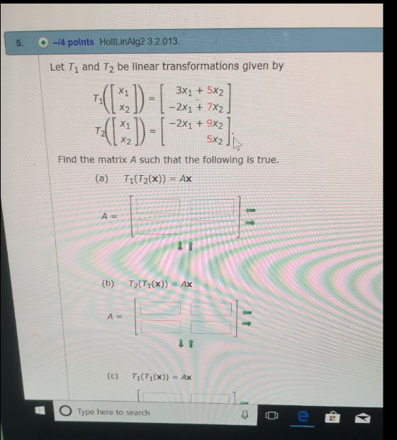Solved 5. 44 points HoltLinAlg2 3.2.013 Let T1 and T2 be | Chegg.com Solved 5. 44 points HoltLinAlg2 3.2.013 Let T1 and T2 be | Chegg.com