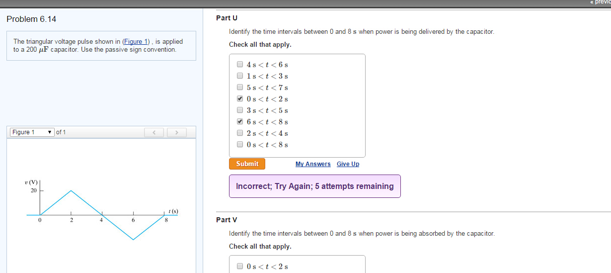 Solved The triangular voltage pulse shown in (Figure 1), is | Chegg.com