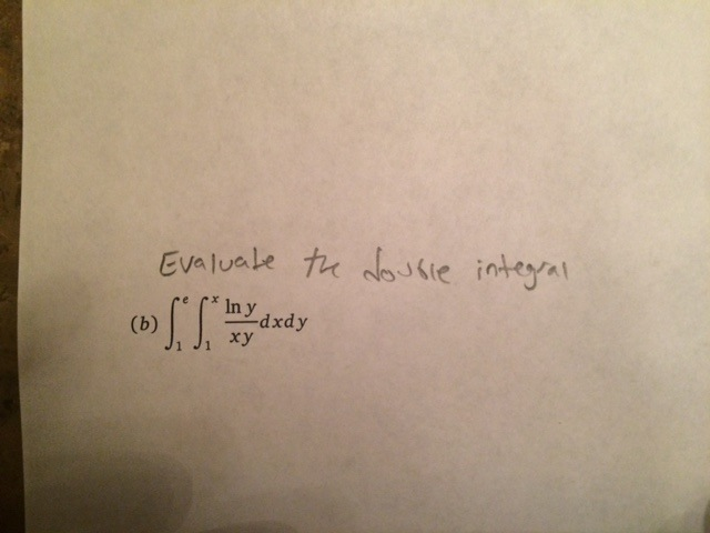 Solved Evaluate the double integral (b) integrate limit 1 to | Chegg.com