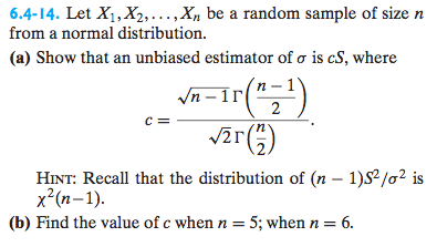 Solved 6.4-14. Let X1,X2,..., Xn be a random sample of size | Chegg.com