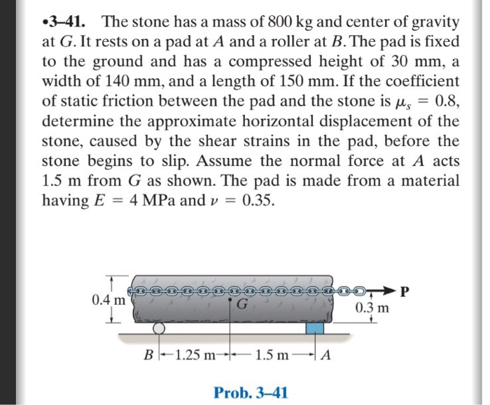 Solved The stone has a mass of 800 kg and center of gravity | Chegg.com