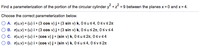 Solved Find a parameterization of the portion of the | Chegg.com