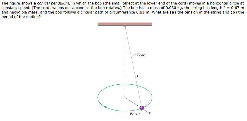 Solved The figure shows a conical pendulum, in which the bob | Chegg.com