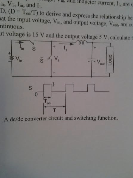 Solved A dc/dc converter is shown below, where two switches | Chegg.com