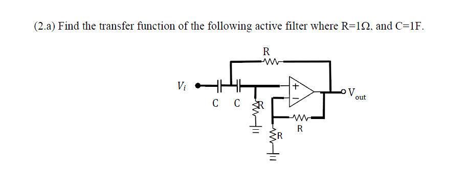 Solved (2.a) Find the transfer function of the following | Chegg.com