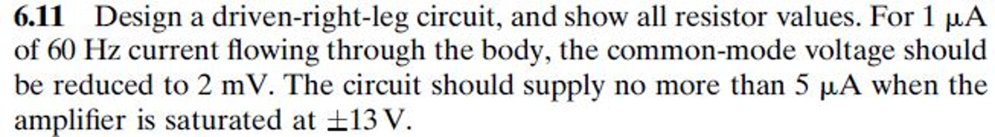 Solved Design a driven-right-leg circuit, and show all | Chegg.com