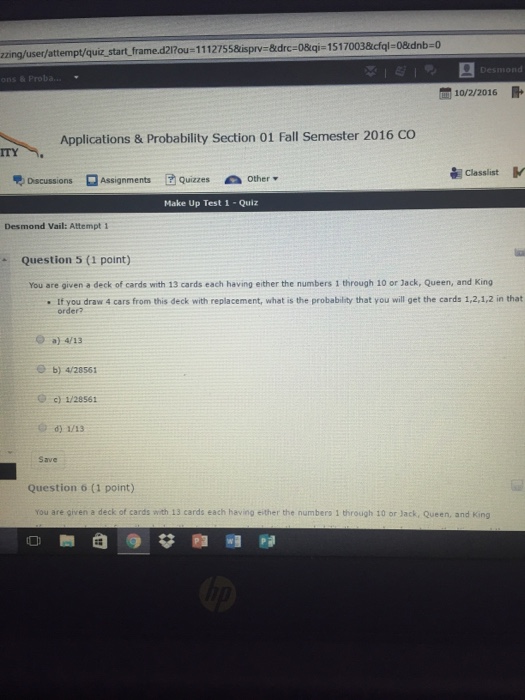 Solved You are given a deck of cards with 13 cards each | Chegg.com
