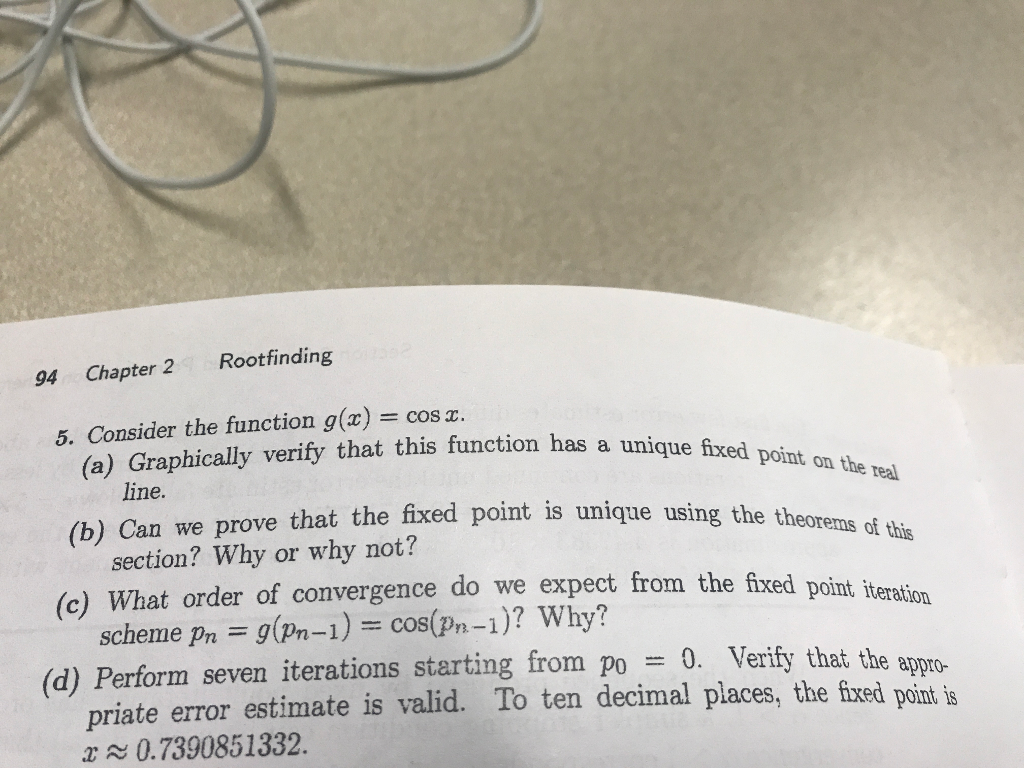 Solved 94 Chapter 2 Rootfinding 5. Consider the function | Chegg.com