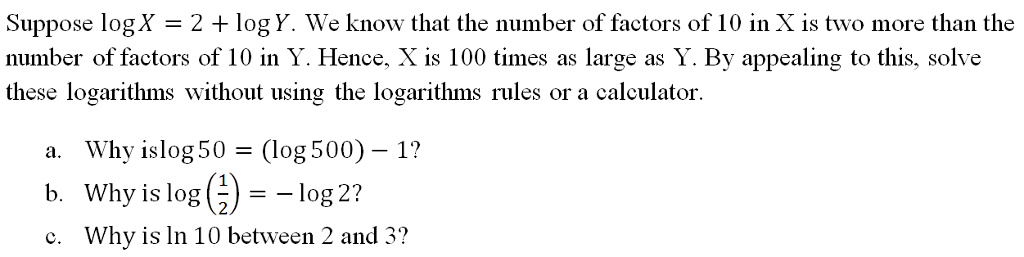 Solved Suppose log X = 2 + log Y. We know that the number of | Chegg.com
