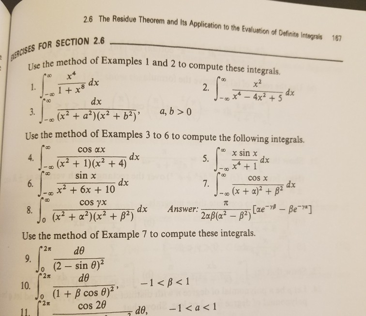 Solved 2.6 The Residue Theorem and lts Application to the | Chegg.com