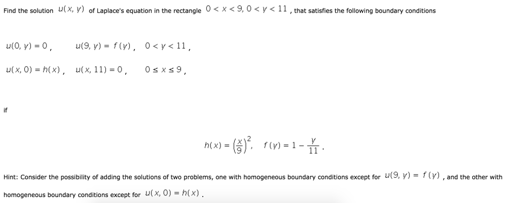 Solved Find the solution X, V) of Laplace's equation in the | Chegg.com