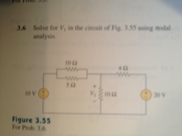 Solved Solve for V1 in the circuit of Fig. 3.55 using model | Chegg.com