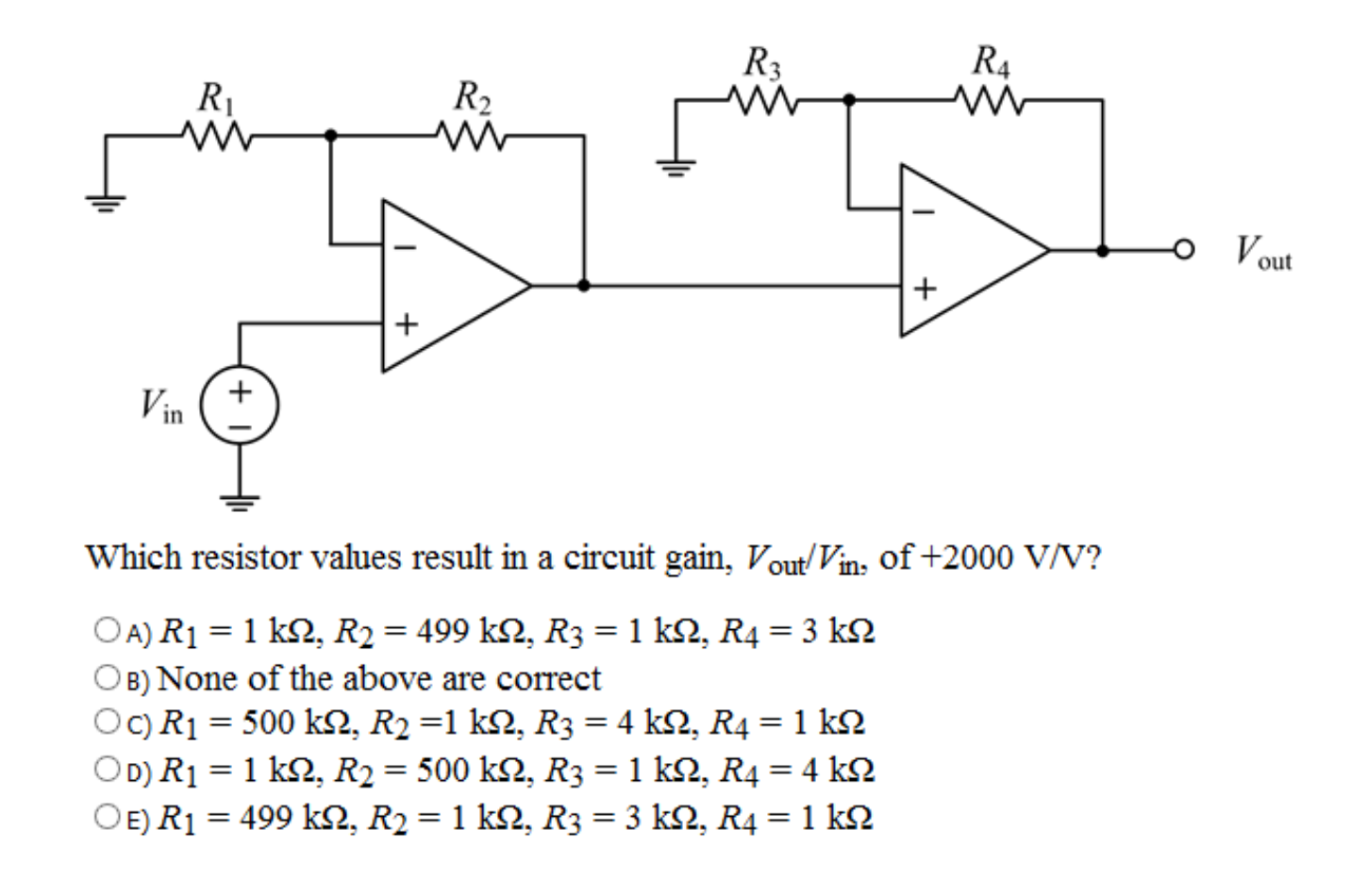 Solved Determine the values of R1, R2, R3, and R4 that | Chegg.com