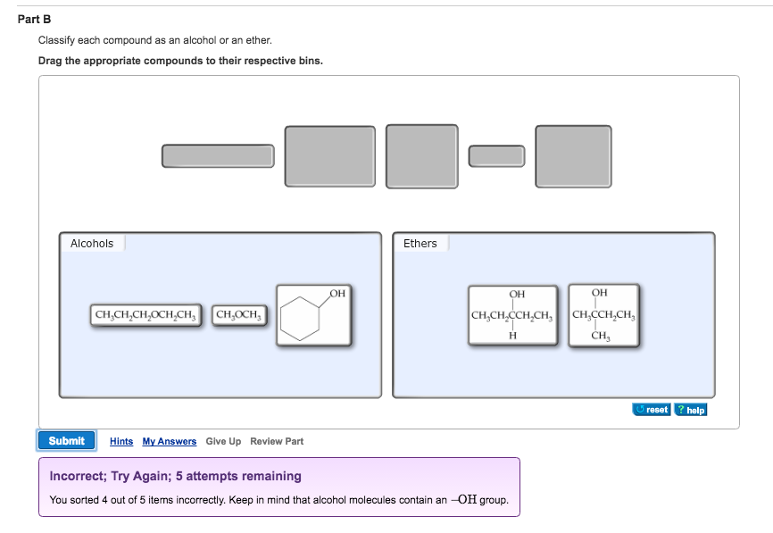 Solved Classify each compound as an alcohol or an either. | Chegg.com