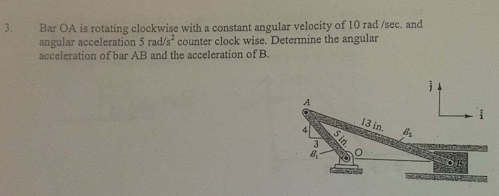 Solved Bar Oa Is Rotating Clockwise With A Constant Angular 