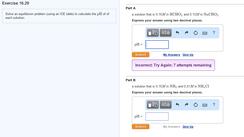 Solved Exercise 16.29 Solve an equilibrium problem (using an | Chegg.com