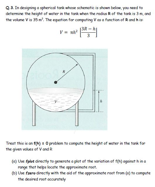 Solved Q.3. In designing a spherical tank whose schematic is | Chegg.com