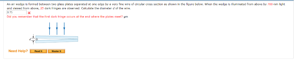 Solved An air wedge is formed between two glass plates | Chegg.com