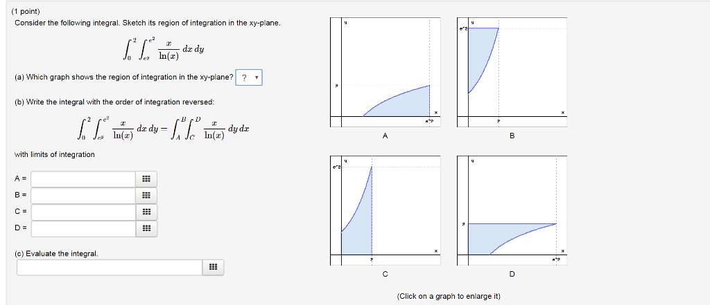 Solved (1 point) Consider the following integral. Sketch its | Chegg.com