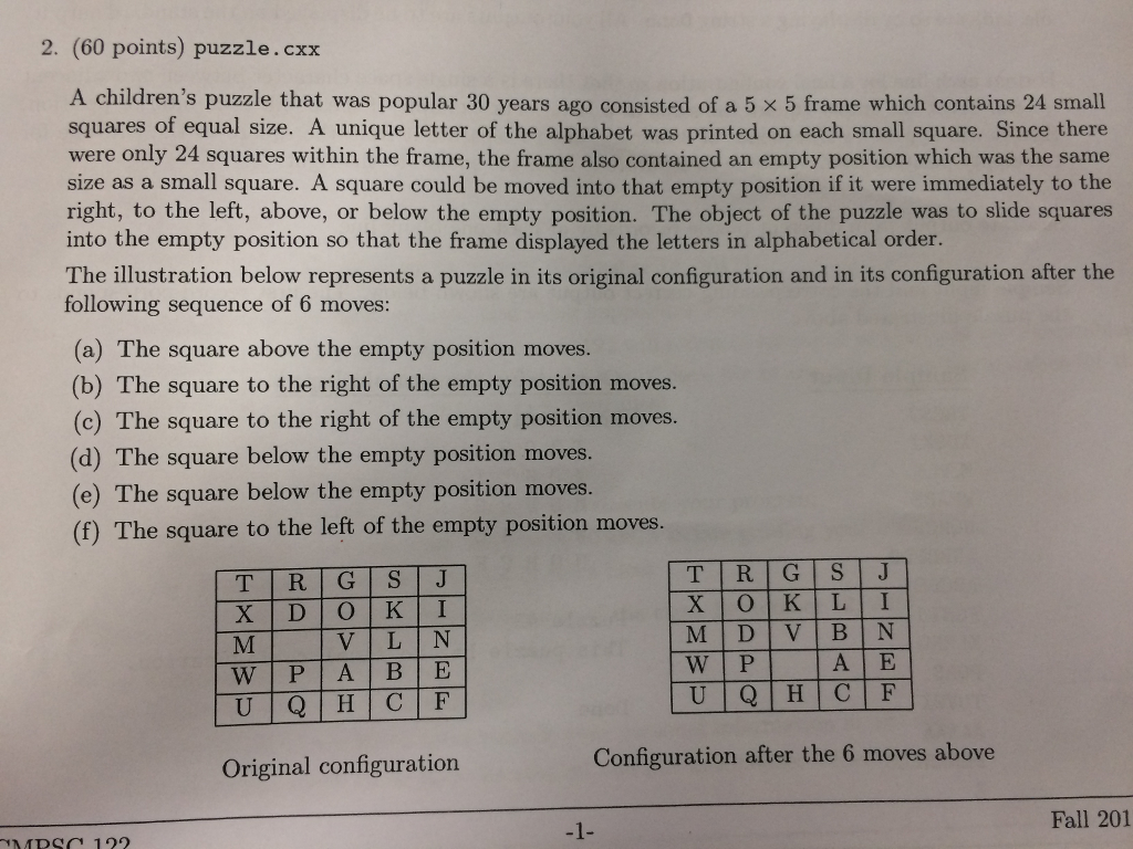 Solved 2. (60 points) puzzle.cxx A children's puzzle that | Chegg.com